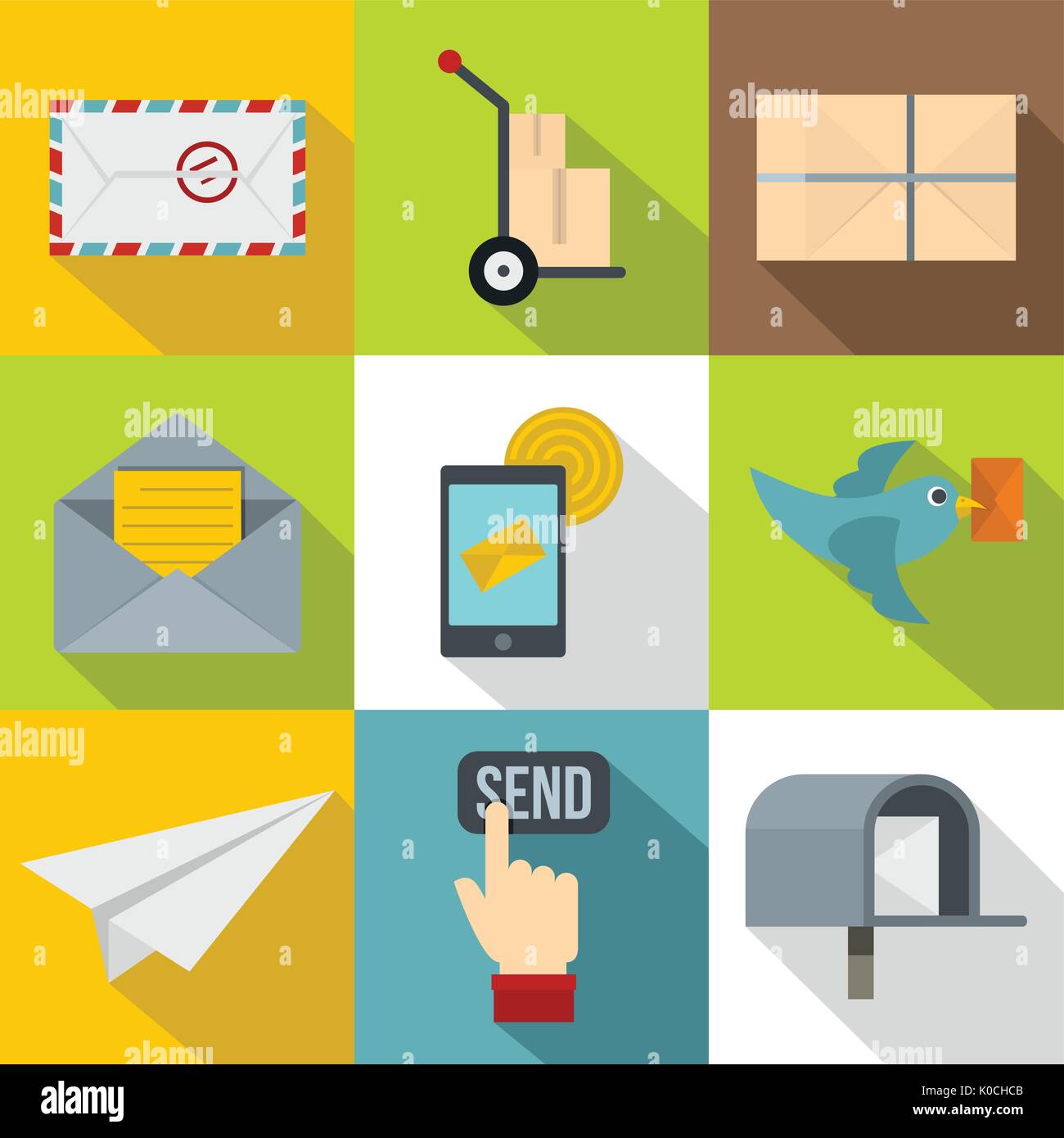 Delivery icons set, flat style Stock Vector Image & Art - Alamy