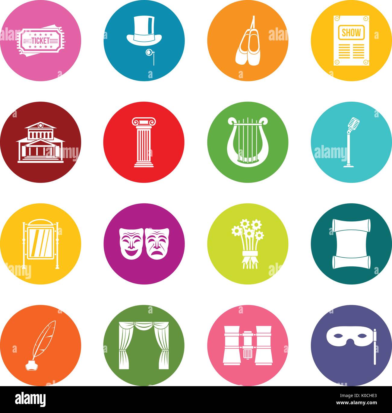 Theater icons many colors set Stock Vector Image & Art - Alamy