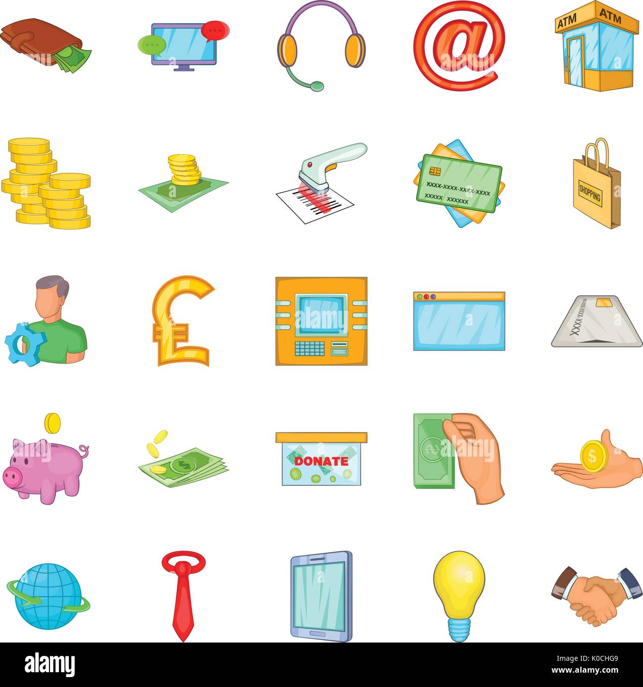 Debt icons set, cartoon style Stock Vector Image & Art - Alamy