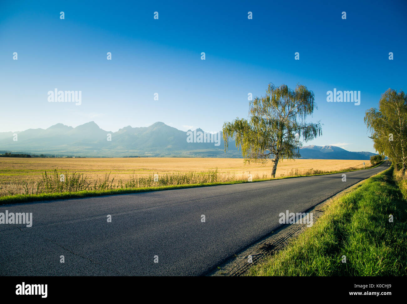 A beautiful mountain landscape with a road Stock Photo - Alamy