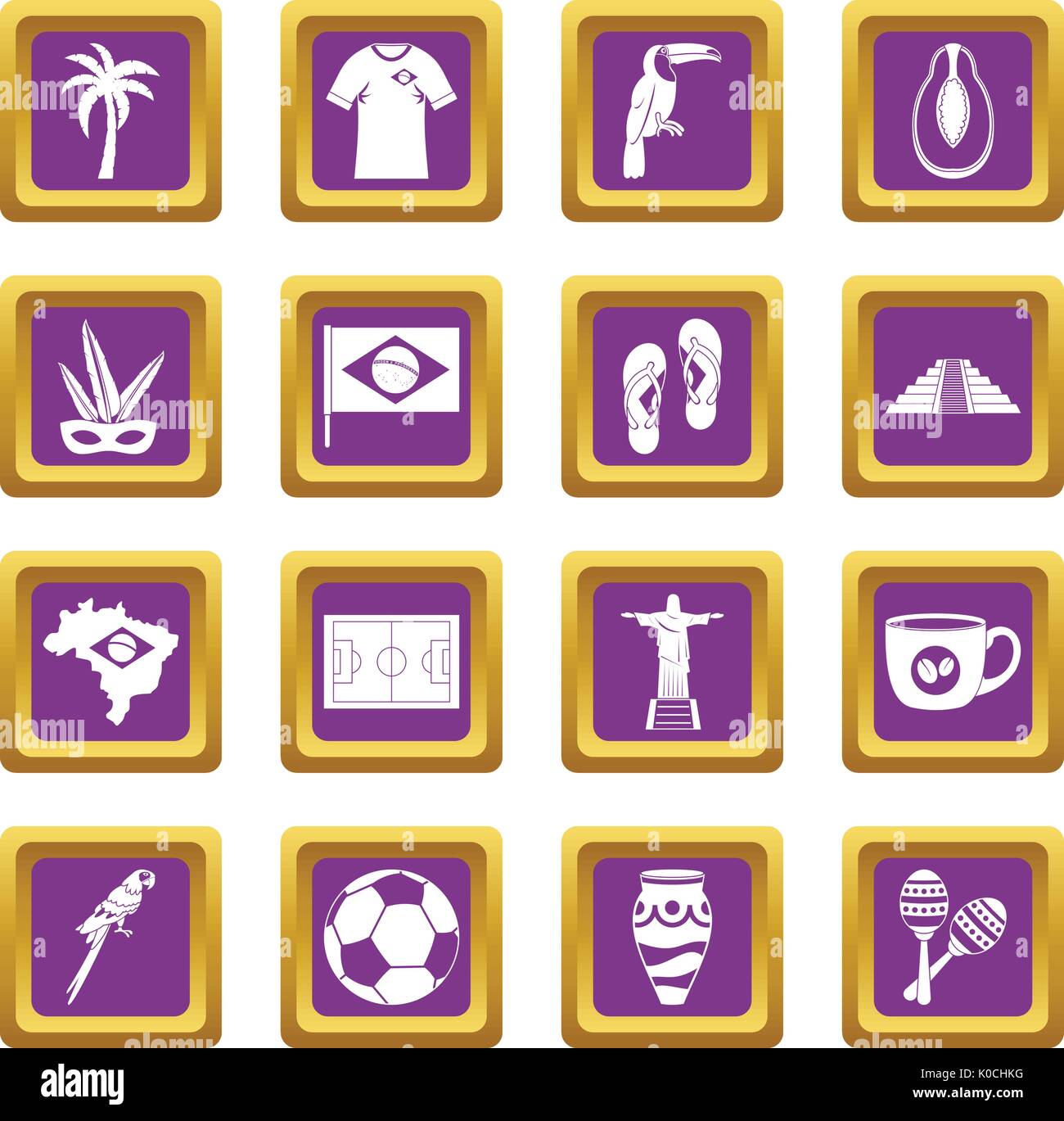 Travel icons set purple Stock Vector Images - Alamy