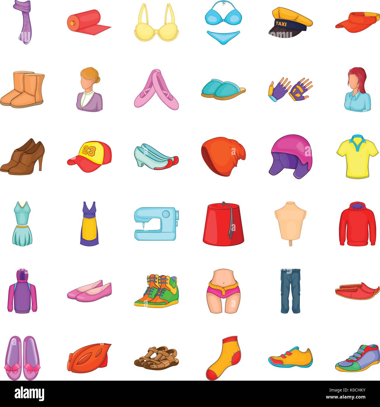 Accessories icons set, cartoon style Stock Vector Image & Art - Alamy