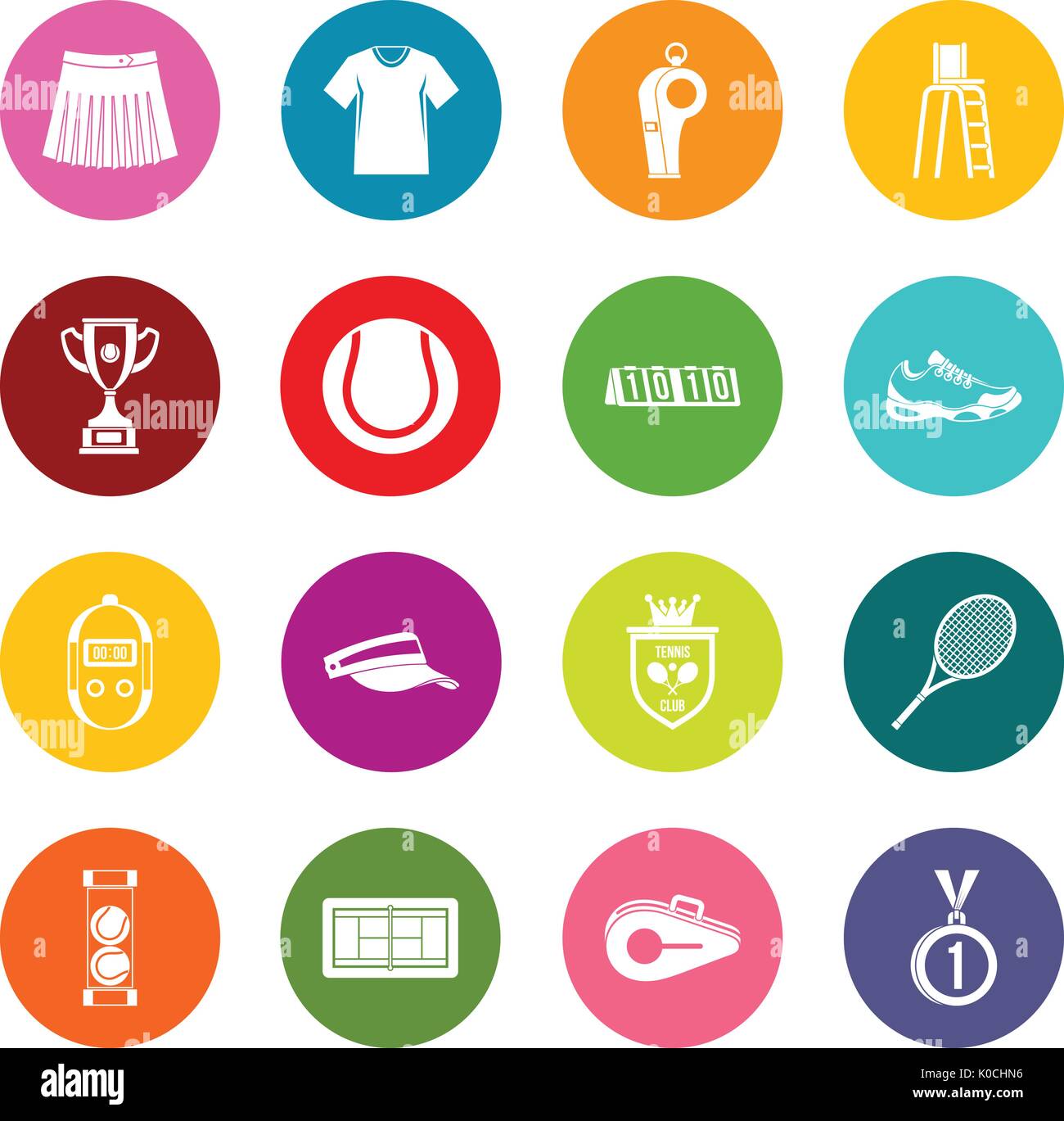 Tennis icons many colors set Stock Vector Image & Art - Alamy