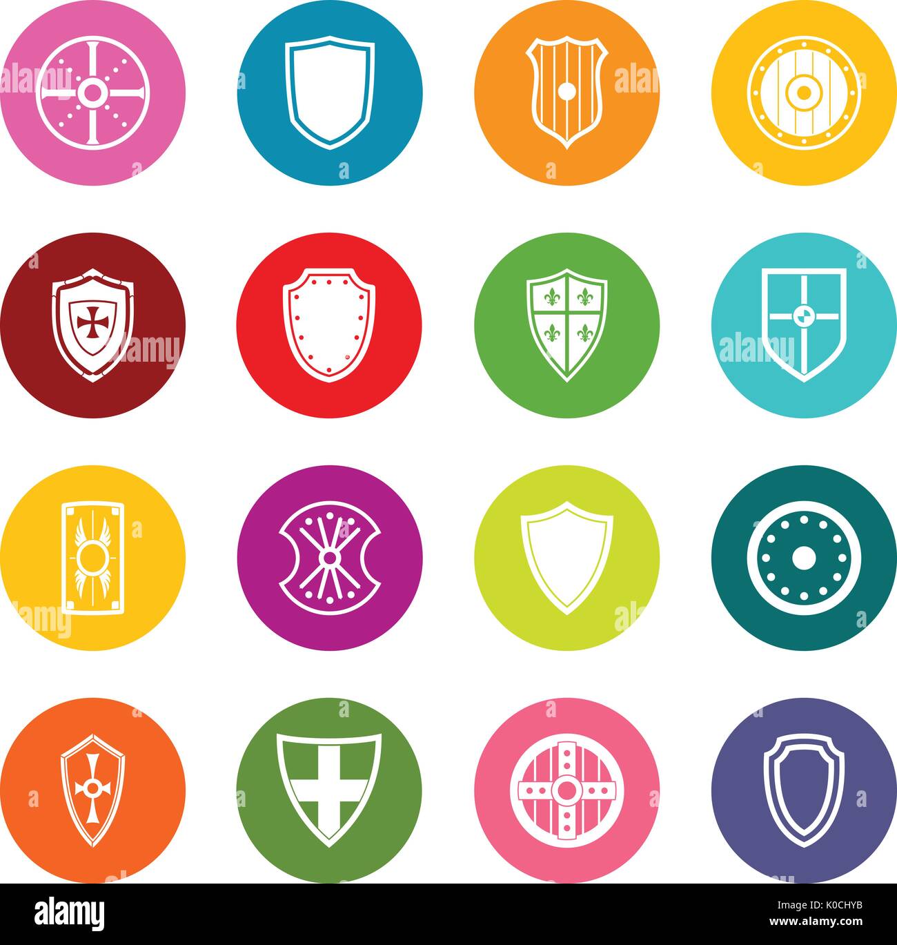 Shield frames icons many colors set Stock Vector Image & Art - Alamy