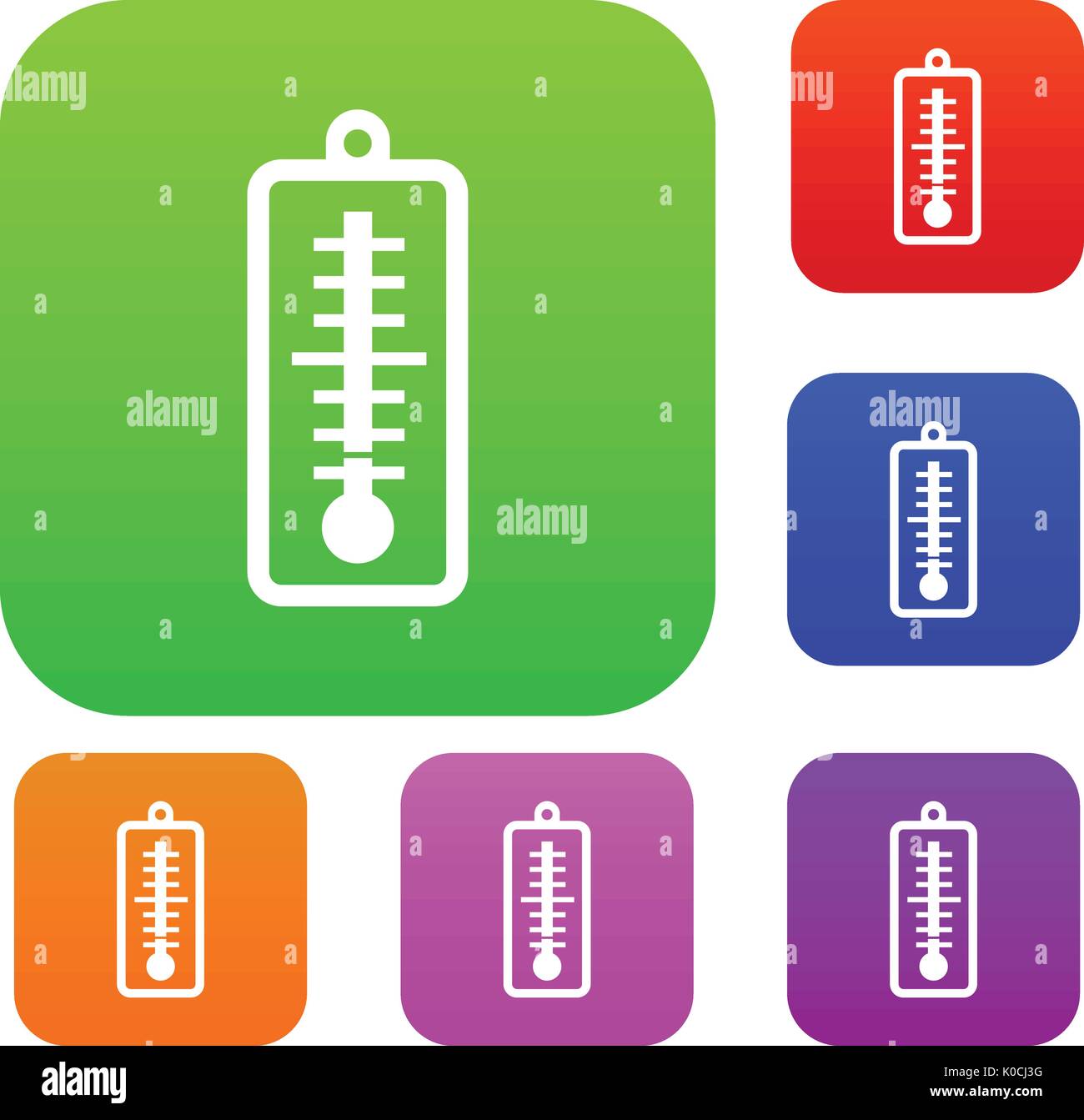 Thermometer indicates low temperature set collection Stock Vector Image ...