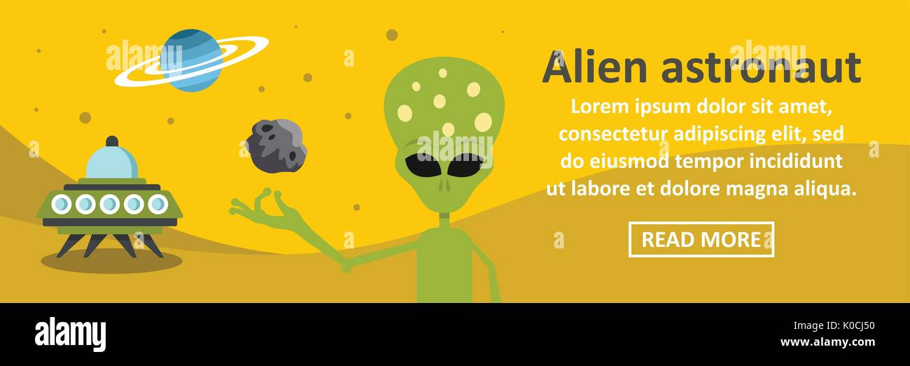 Alien astronaut banner horizontal concept Stock Vector Image & Art - Alamy