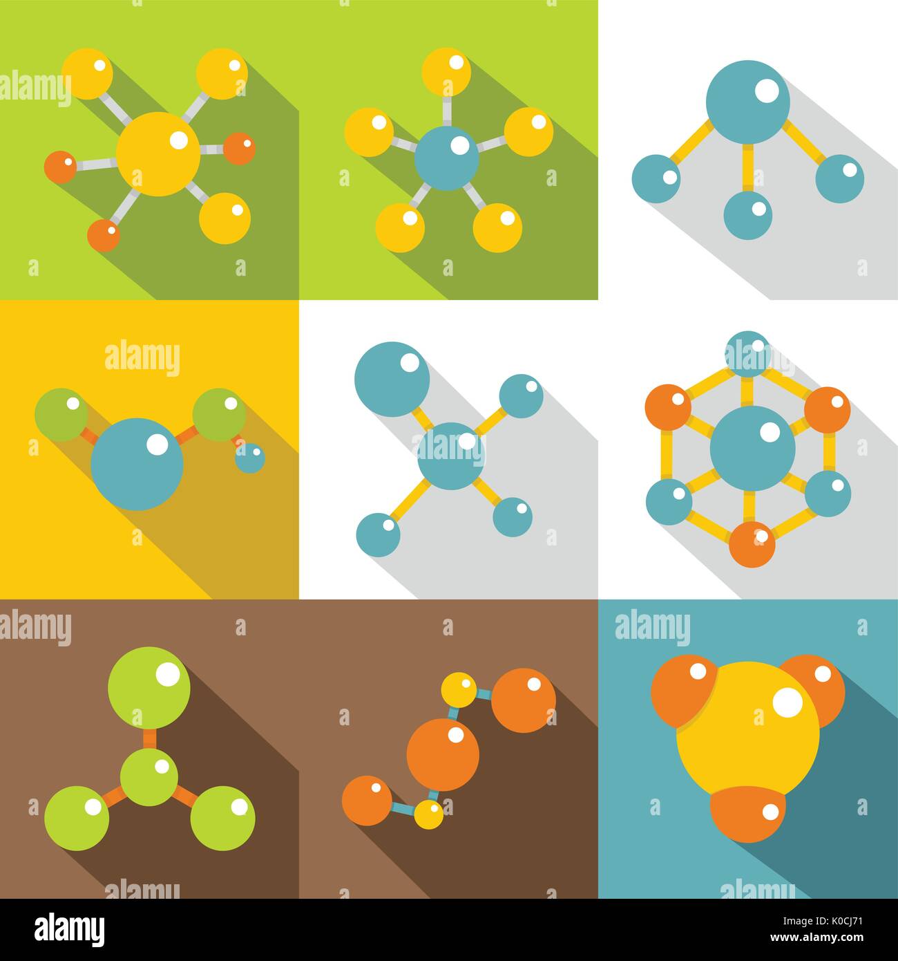 Molecule icons set, flat style Stock Vector Image & Art - Alamy
