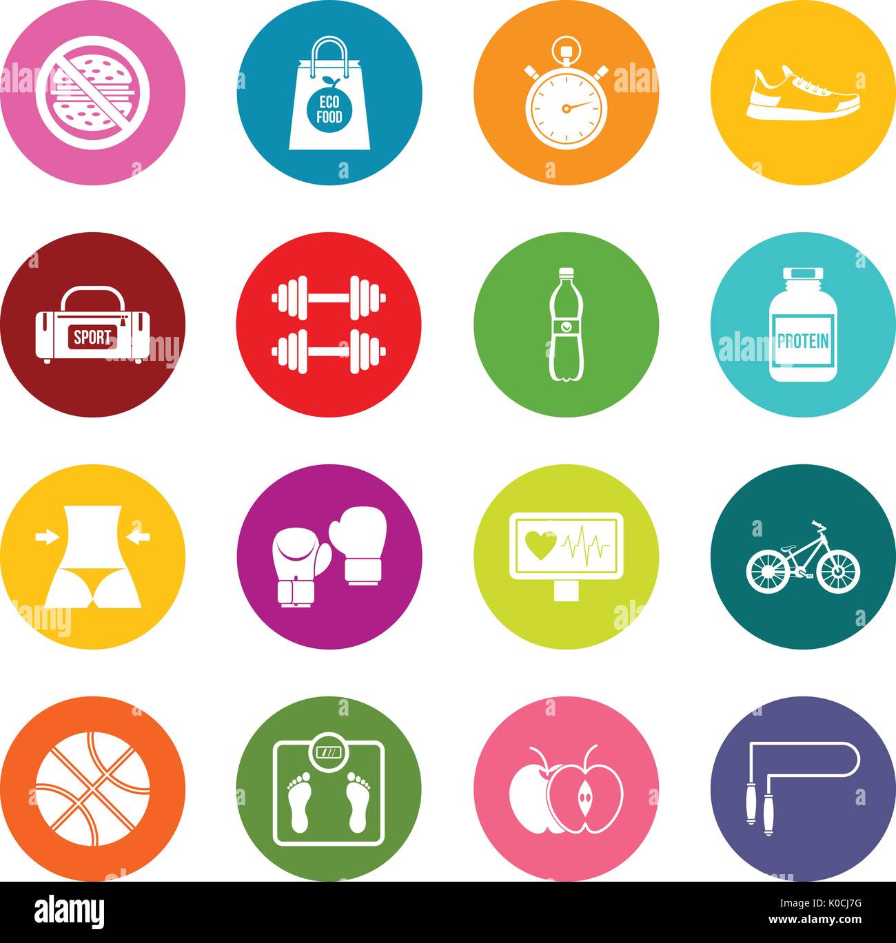 Healthy life icons many colors set Stock Vector Image & Art - Alamy