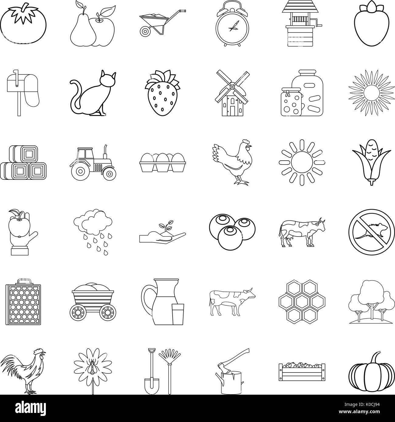 Farm icons set, outline style Stock Vector Image & Art - Alamy