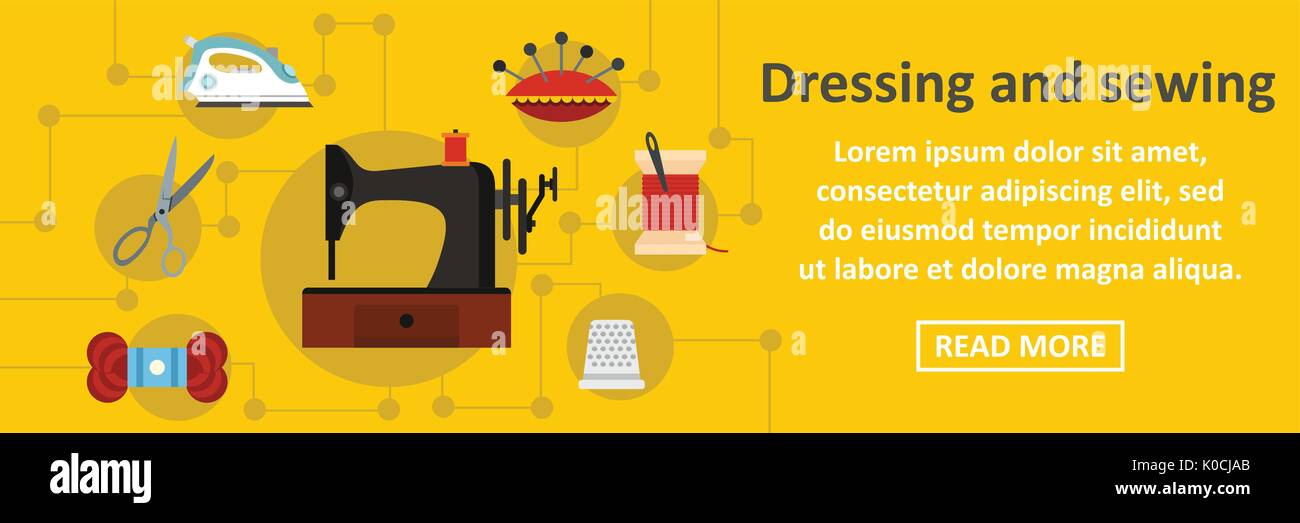 Dressing and sewing banner horizontal concept Stock Vector Image & Art ...