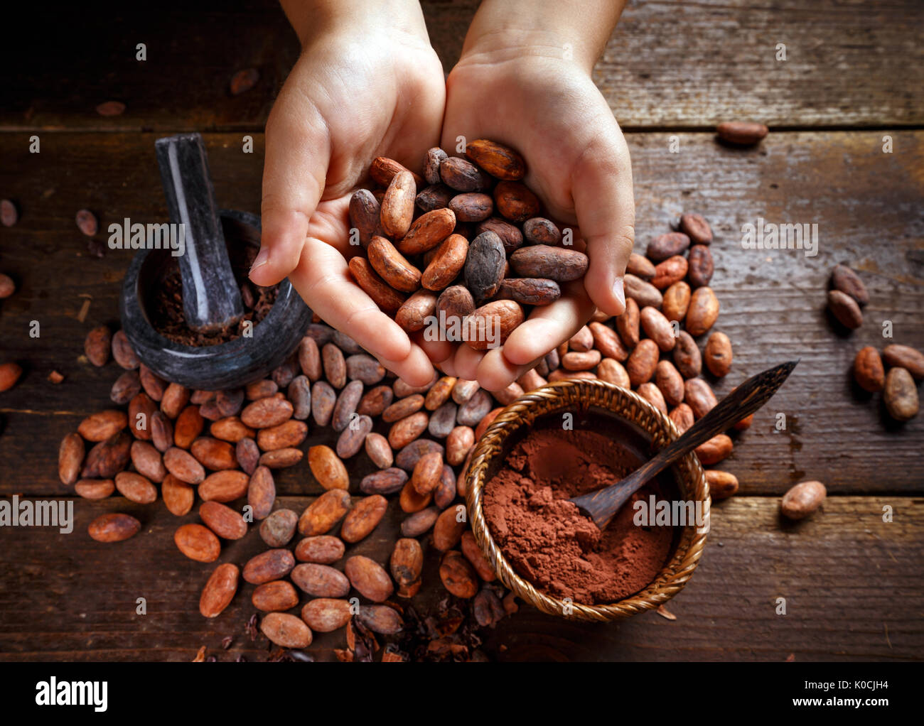 Dried cocoa beans cacao hi-res stock photography and images - Alamy