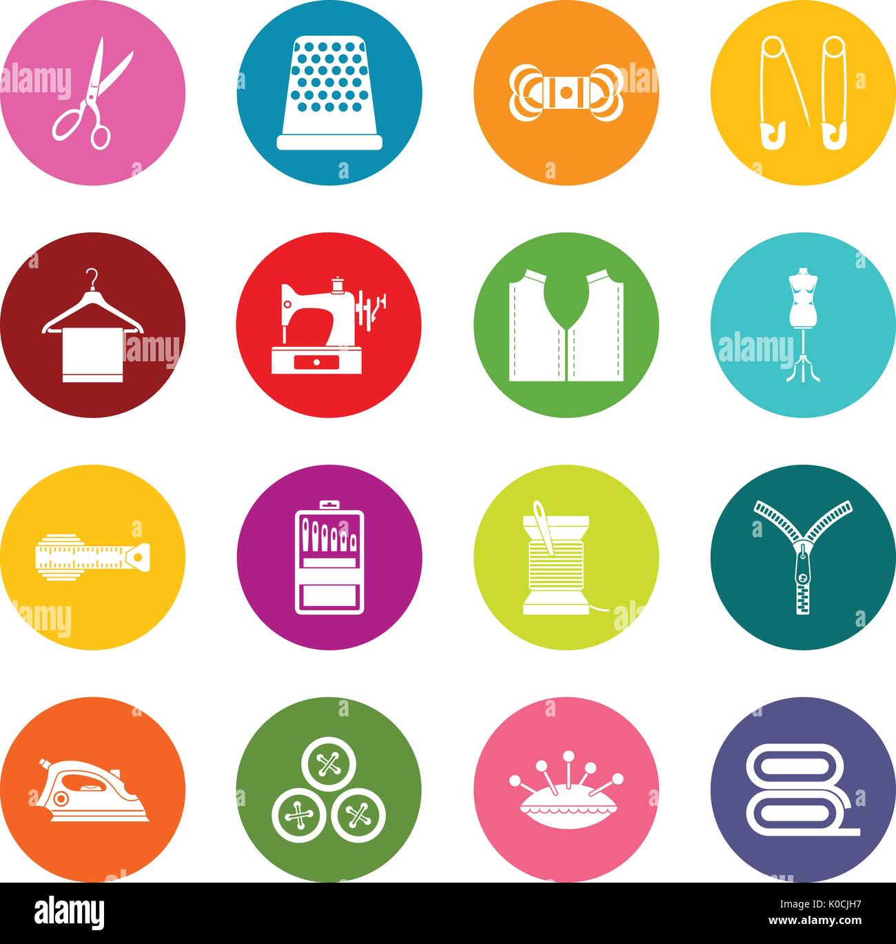Sewing icons many colors set Stock Vector Image & Art - Alamy