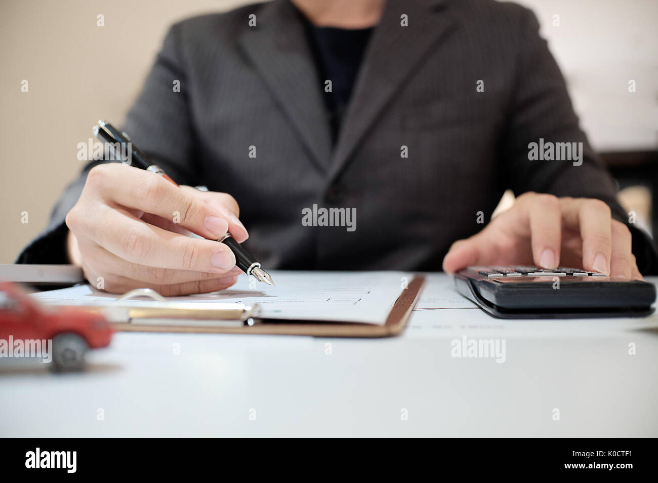 Sale man agent present a car in showroom, sale car concept Stock Photo ...