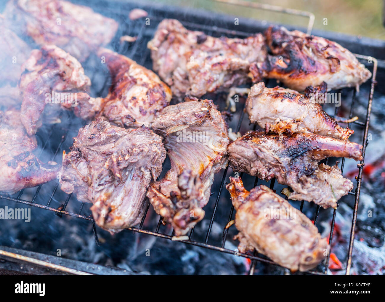 Nutria meat on grill Stock Photo - Alamy