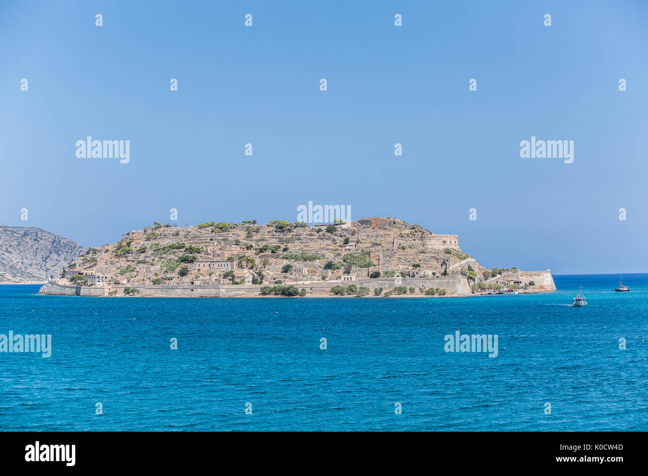 The island of Spinalonga ( Kalydon) in the north-eastern Crete Stock ...