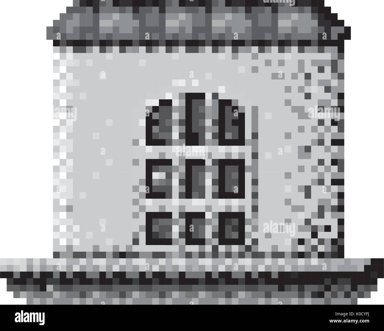 monochrome pixelated house in meadow Stock Vector Image & Art - Alamy