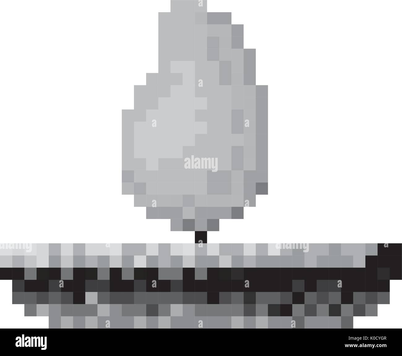 monochrome pixelated fire flame in meadow Stock Vector Image & Art - Alamy