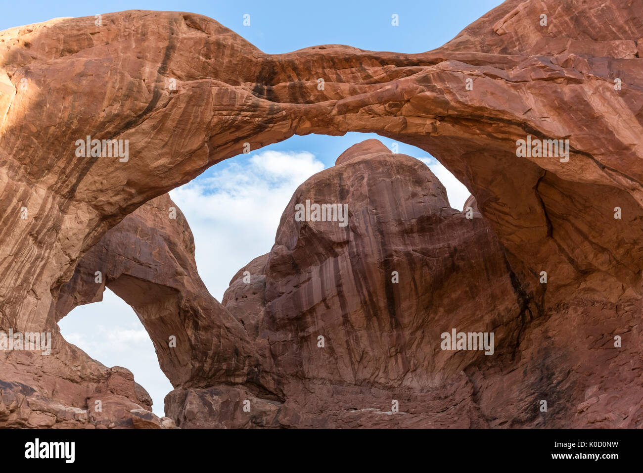 Double Arch, Arches National Park, Moab, Grand County, Utah, USA Stock ...