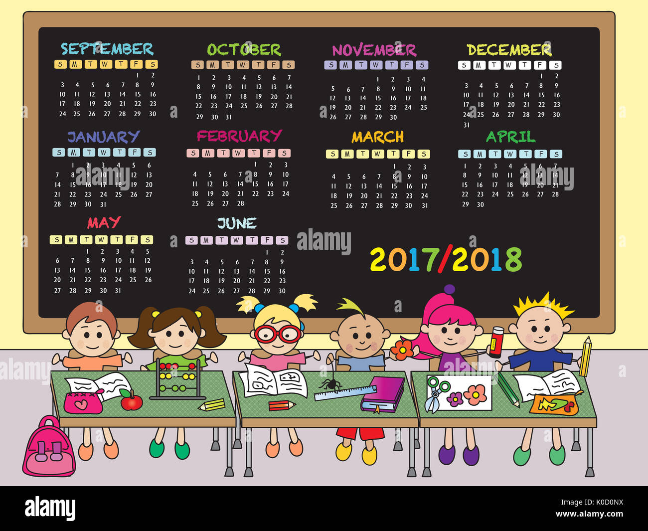 Calendar year 2017 weeks start hi-res stock photography and images - Alamy