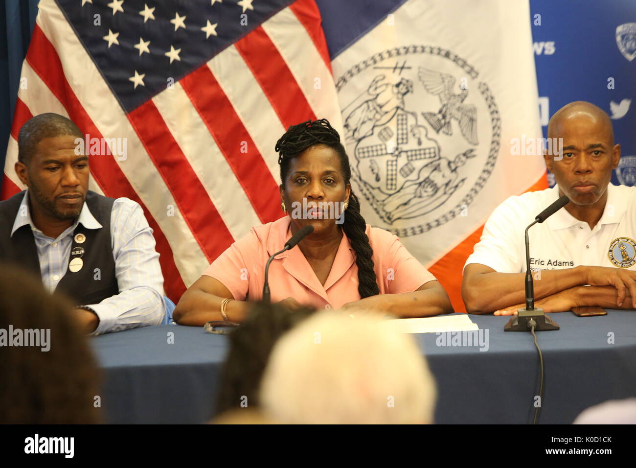 President of J'Ouvert City International Yvette Rennie, speaks. NYC ...