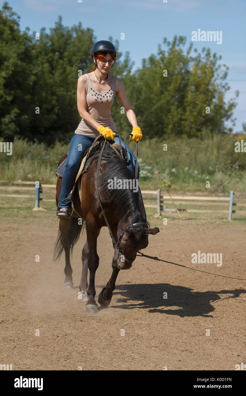 Woman horseriding lifestyle hi-res stock photography and images - Alamy