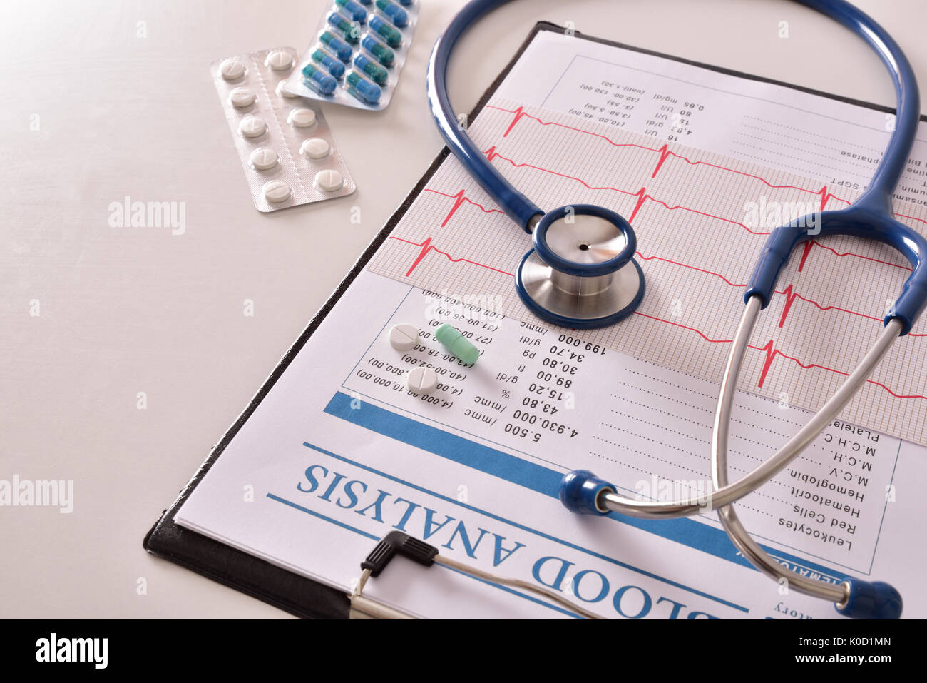 Results of examination of the heart with clipboard presenting ...