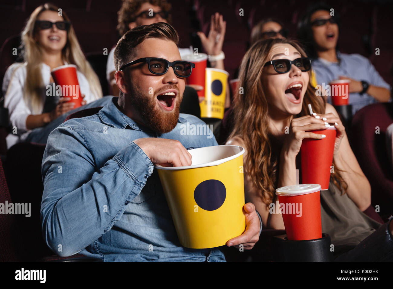 Eating Popcorn Laughing