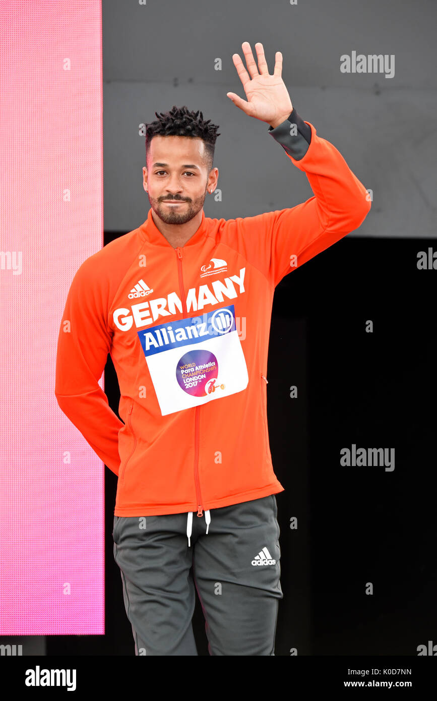 Leon Schaefer bronze medal winner at the medal ceremony for the T42 ...