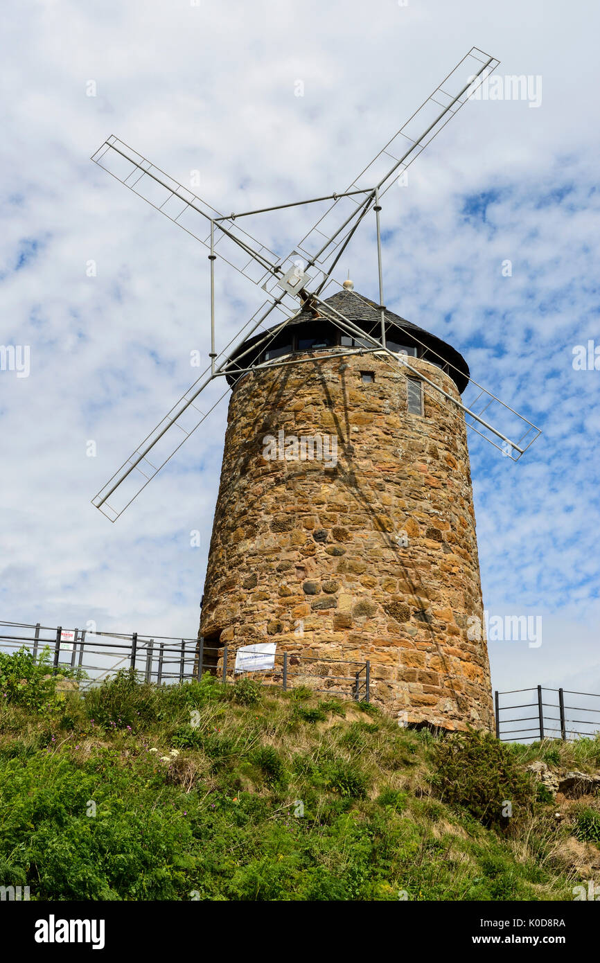 St Monans Windmill on headland near Scottish coastal town of St Monans ...