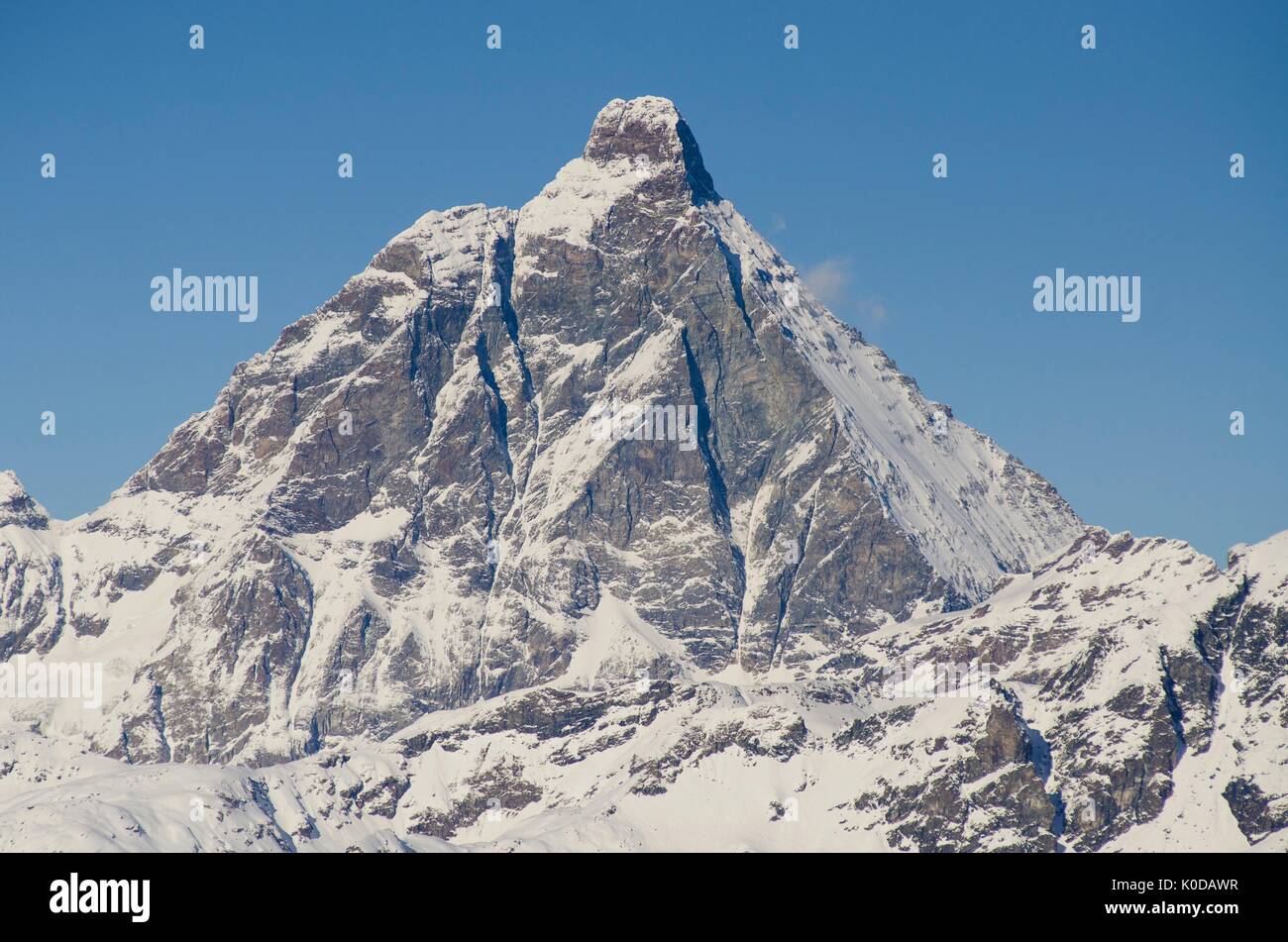 Matterhorn, south face (seen from Ayas Valley, Aosta Valley, Italian ...