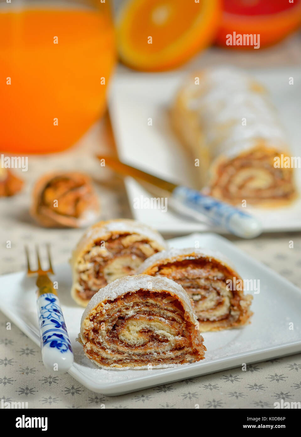 Homemade walnut Nut Roll Stock Photo - Alamy