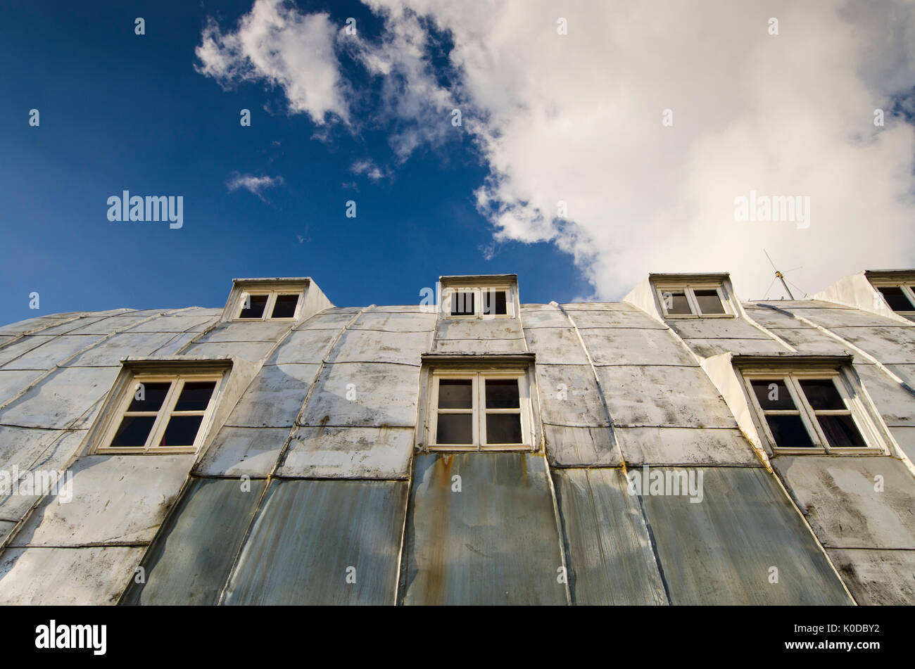 The typical architecture of Vittorio Emanuele hut (Valsavarenche, Gran ...