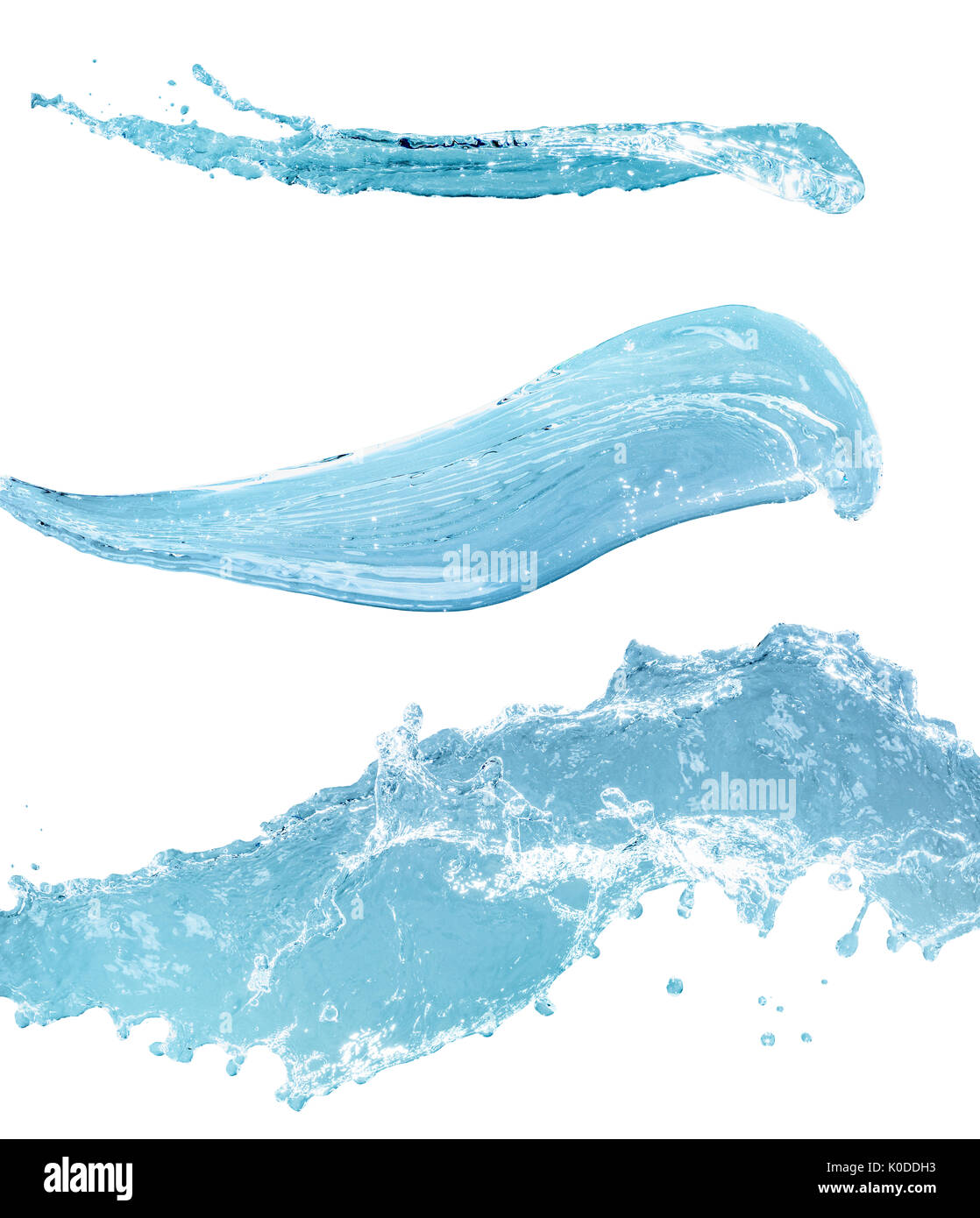 Set of blue water splashes Stock Photo - Alamy