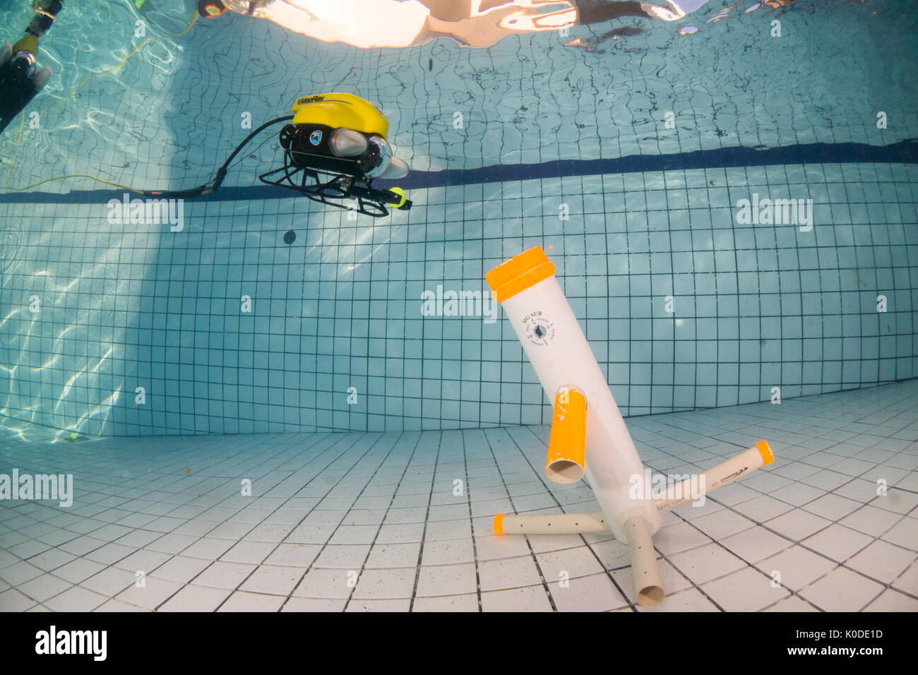 Video Ray ROV training underwater at swimming pool Stock Photo - Alamy