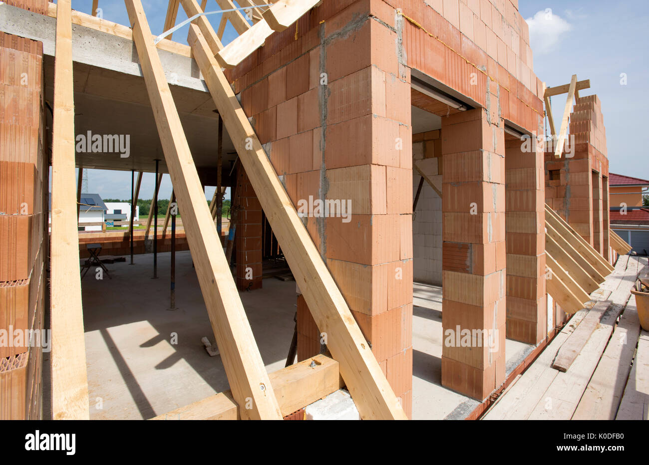 Interior view roof timber house hi-res stock photography and images - Alamy