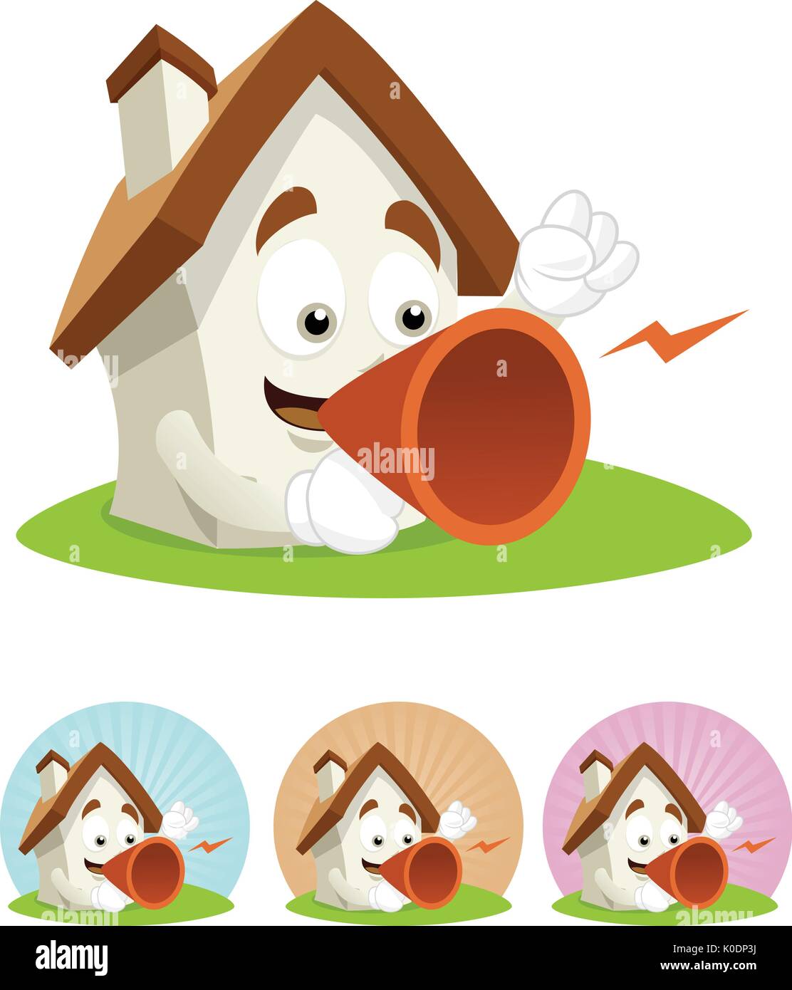 House character speaking with megaphone Stock Vector Image & Art - Alamy