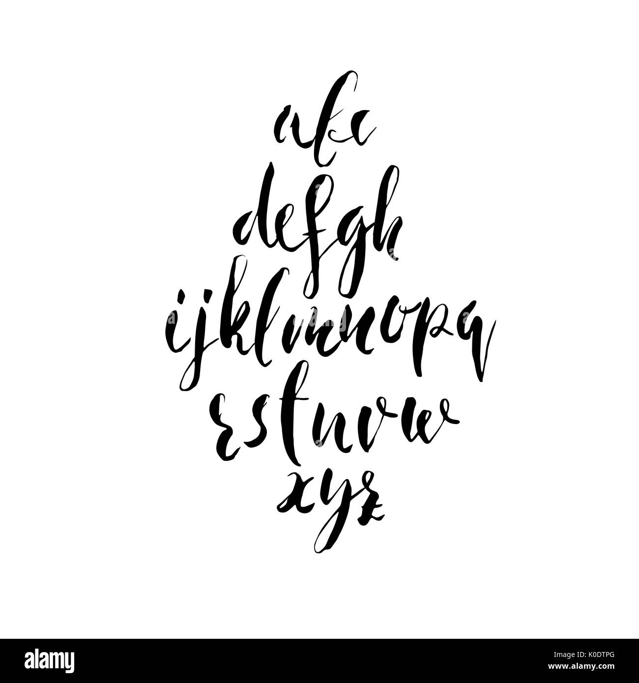 Hand drawn elegant calligraphy font. Modern brush lettering. Grunge ...