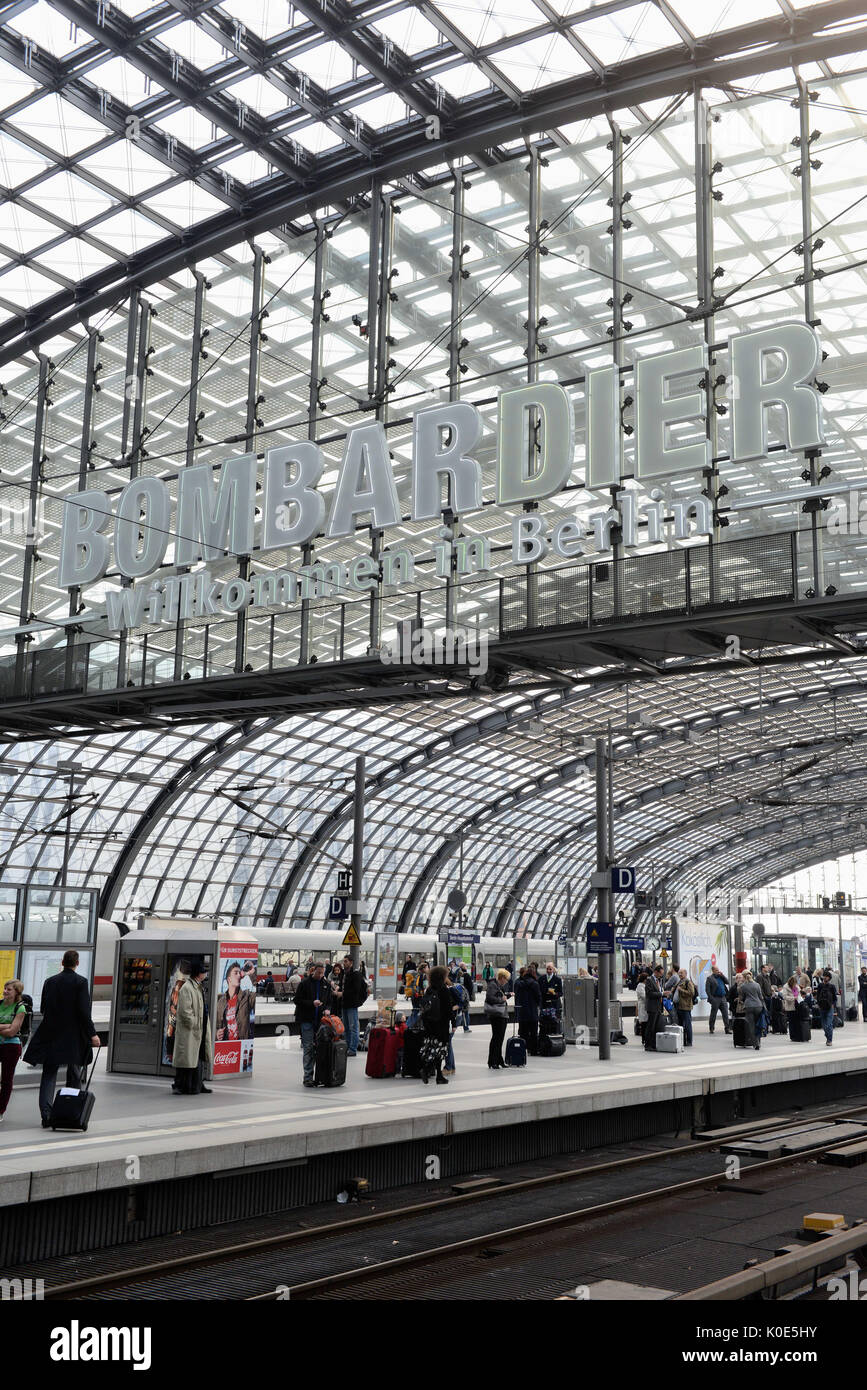 Germany: Berlin. Interior of the Hauptbahnhof central station, the ...