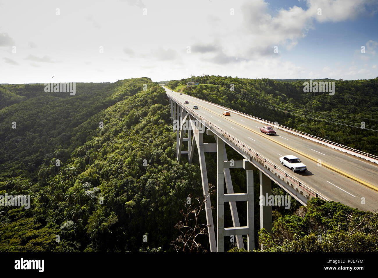 Cuban valley crossed by Bacunayagua Bridge, the tallest in Cuba near ...
