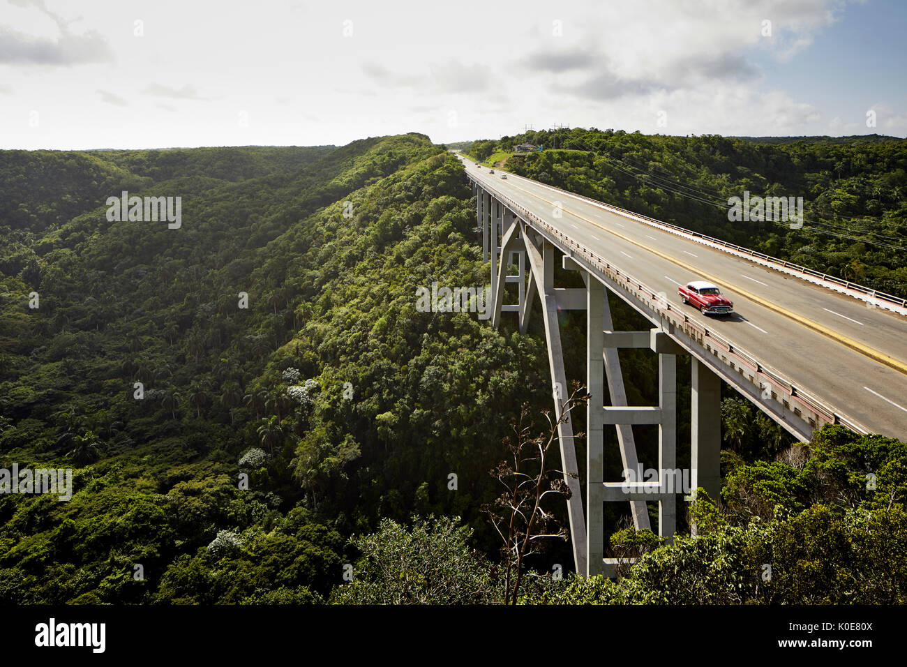 Cuban valley crossed by Bacunayagua Bridge, the tallest in Cuba near ...
