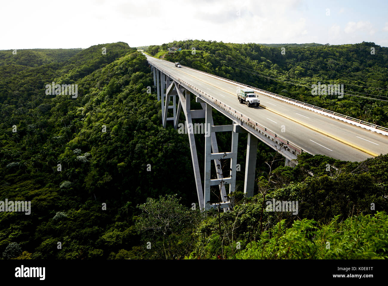 Cuban valley crossed by Bacunayagua Bridge, the tallest in Cuba near ...