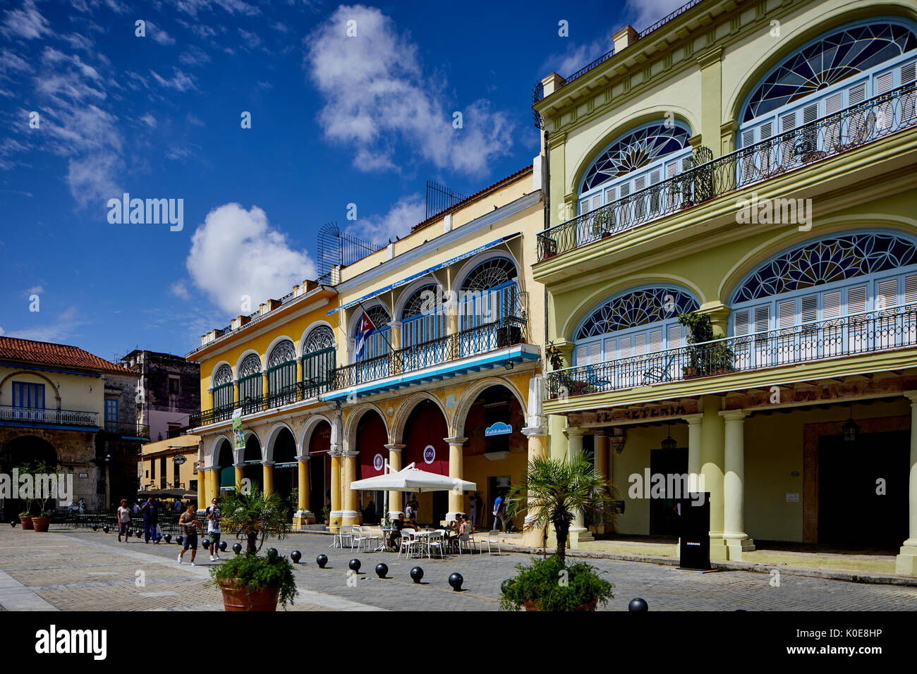 Capital Havana in Cuba, Cuban tourist landmark colourful Old Square in ...