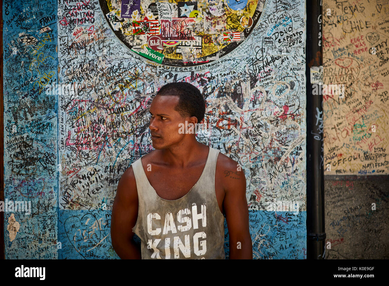 Cuban, cuba, Capital, havana artist drawing at La Bodeguita del Medio ...