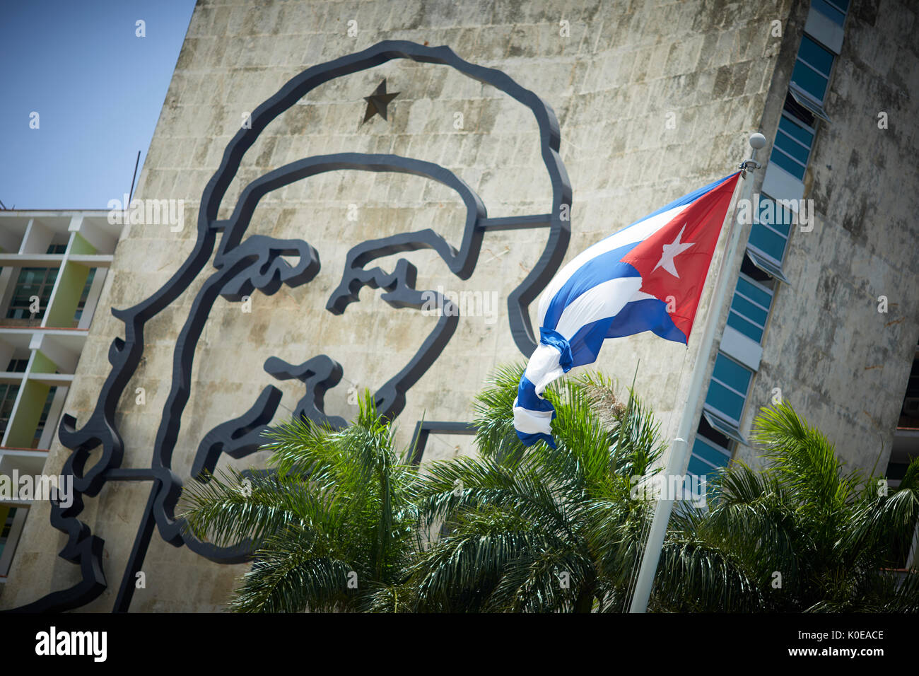 Cuban, cuba, Capital, Havana Revolution Square, close up of Ministry of ...