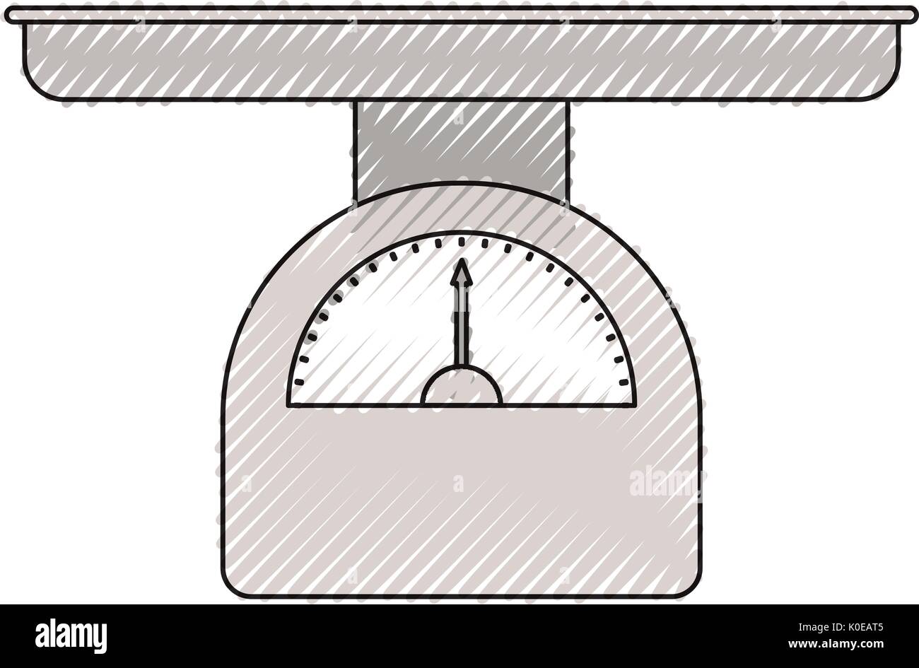 colored crayon silhouette of weight scale for babies Stock Vector Image ...