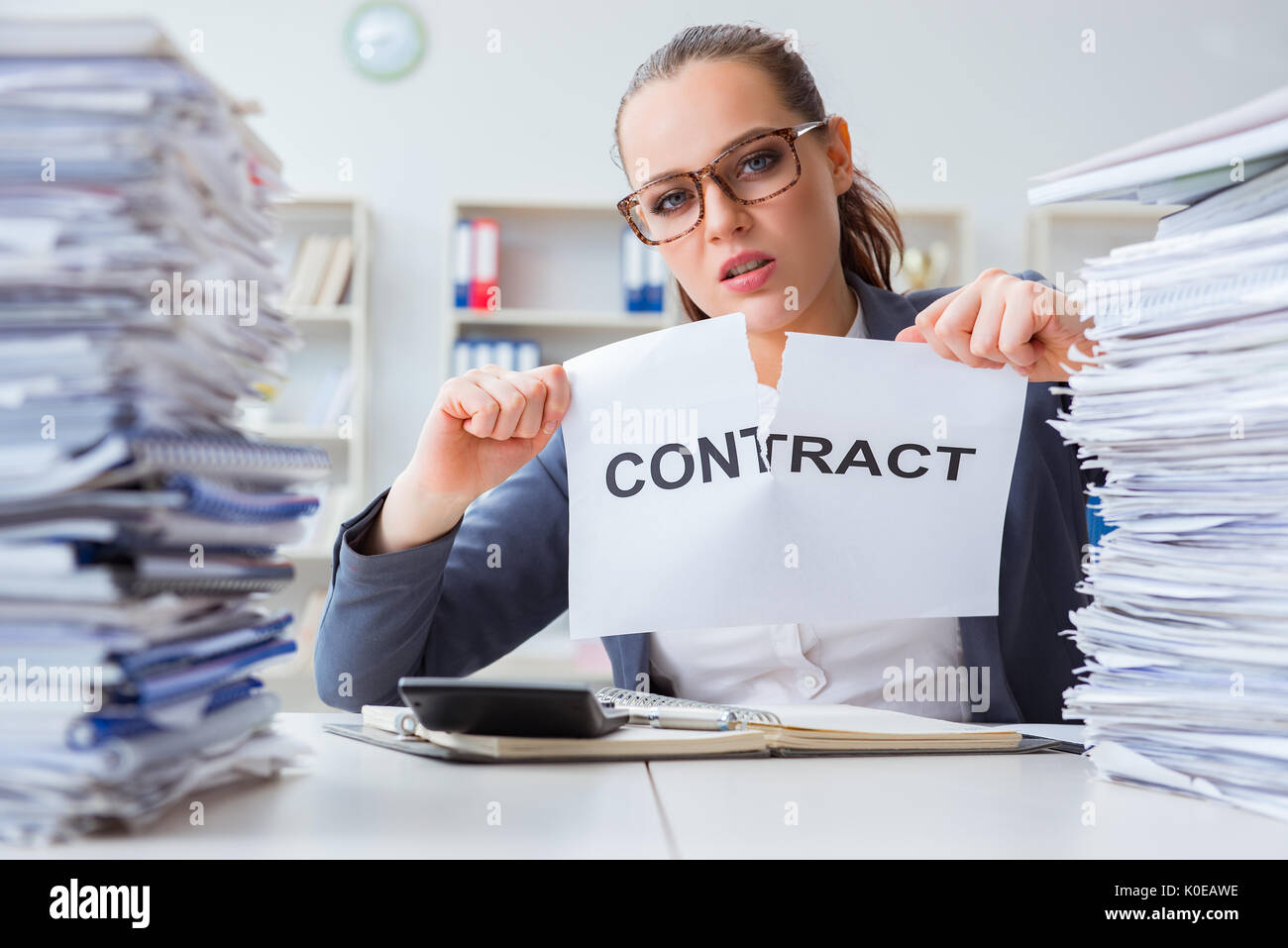 Cancel business contract torn paper hi-res stock photography and images ...