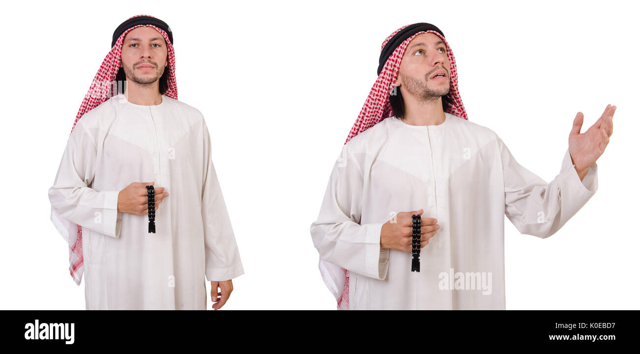 Arab man isolated on white background Stock Photo - Alamy