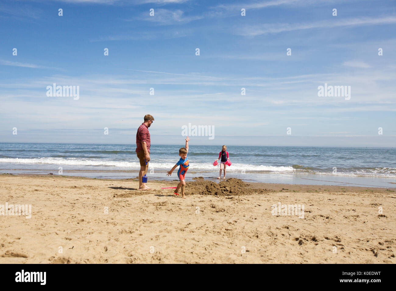 Family having fun on North Bay Beach at Scarborough Stock Photo - Alamy