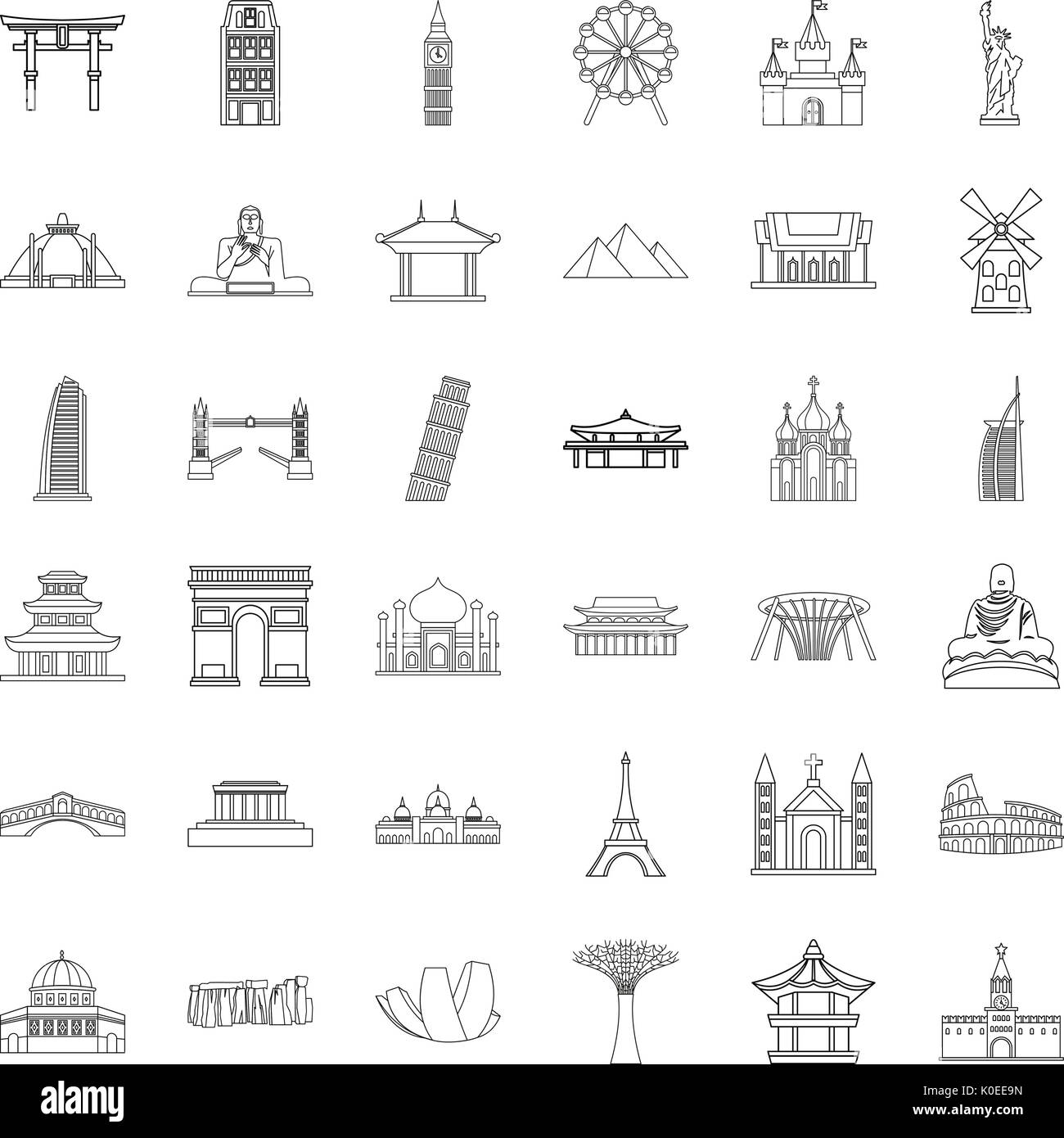 Country icons set, outline style Stock Vector Image & Art - Alamy