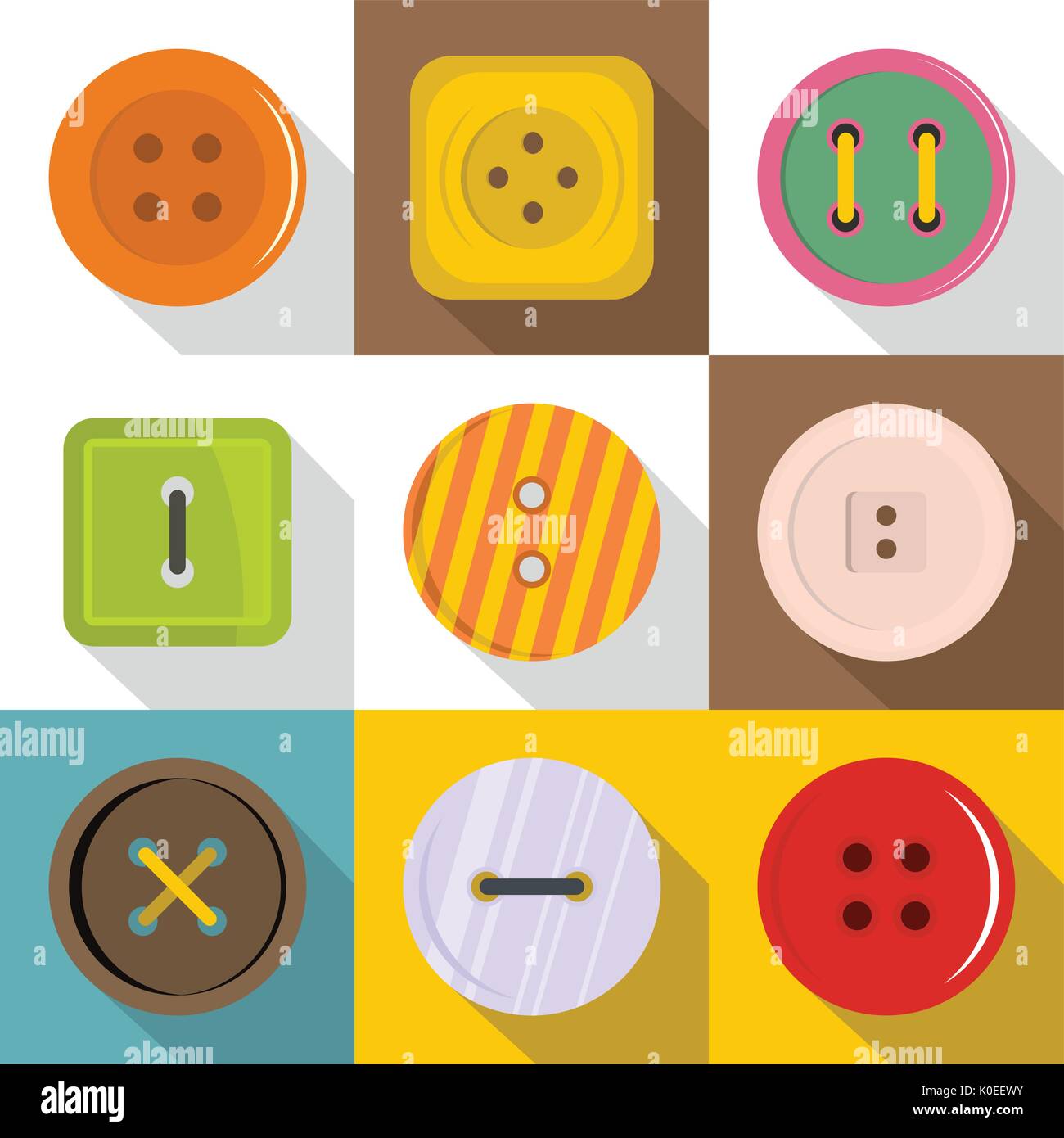 Button icons set, flat style Stock Vector Image & Art - Alamy